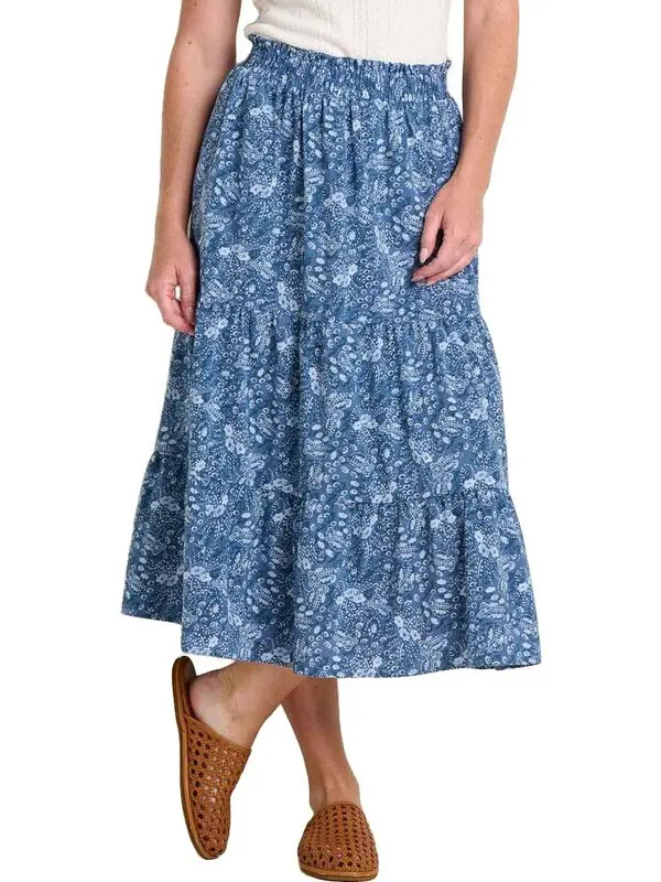 TOAD & CO Sunkissed Tiered Midi Skirt - Canal Print