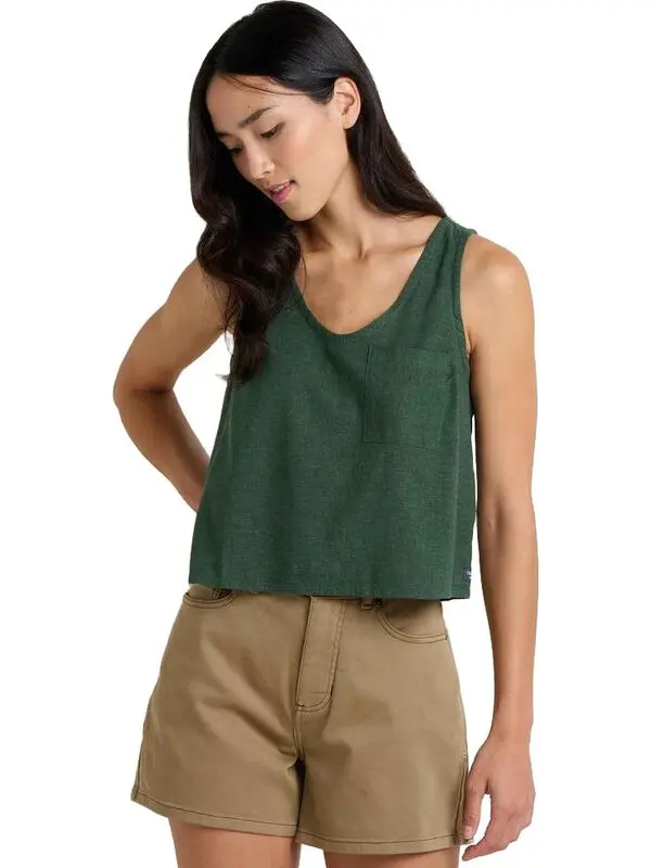 TOAD & CO Taj Hemp Button Back Tank - Cilantro