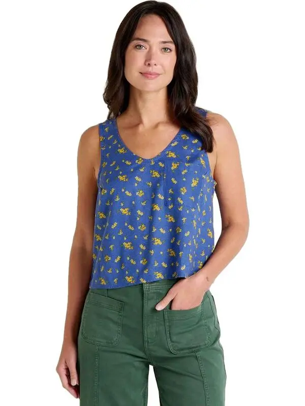 TOAD & CO Taj Hemp Button Back Tank - River Print