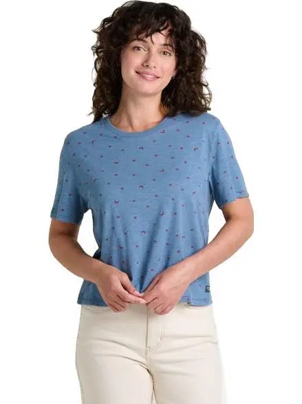 TOAD & CO Boundless Jersey Short Sleeve Crew - Pacific Blue Print