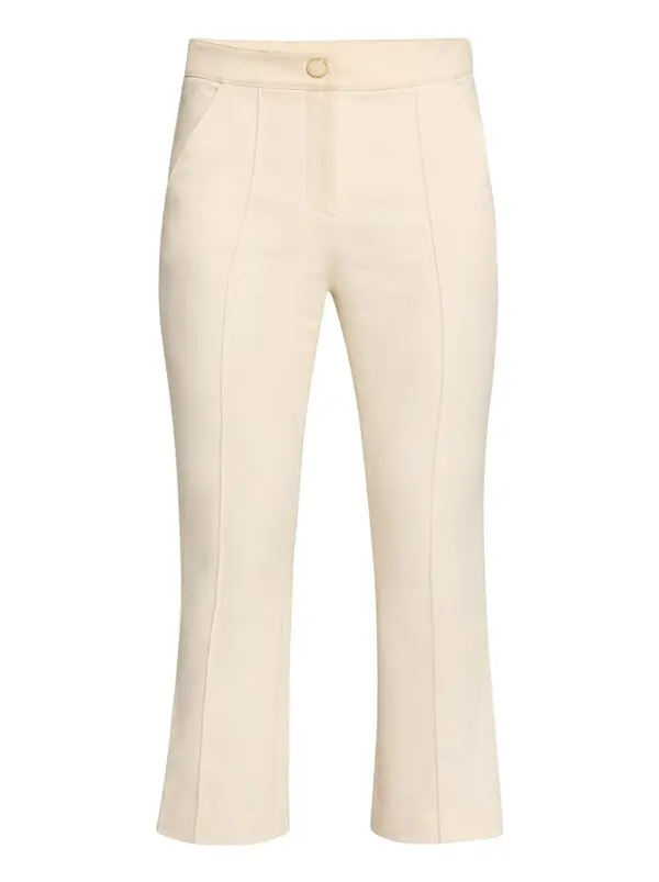 Veronica Beard Kimra Cropped Pants - Ecru