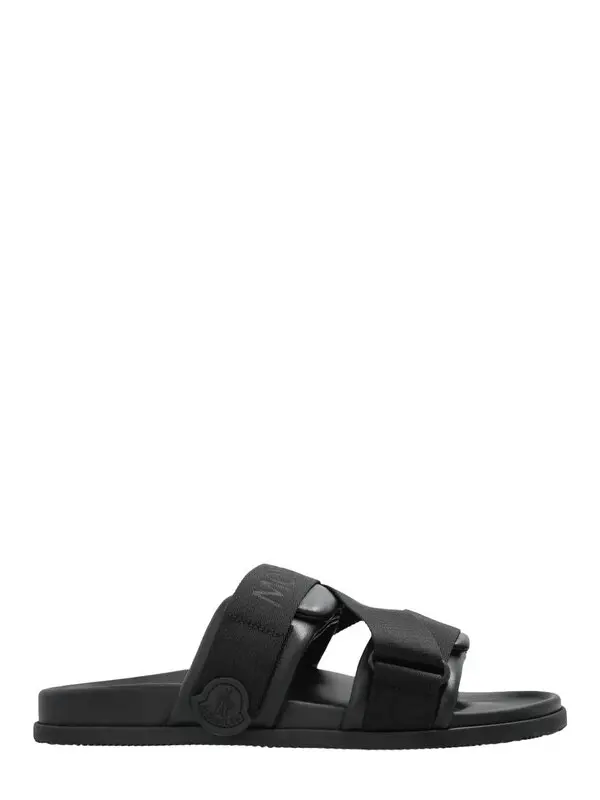Moncler Leather Slides - Black