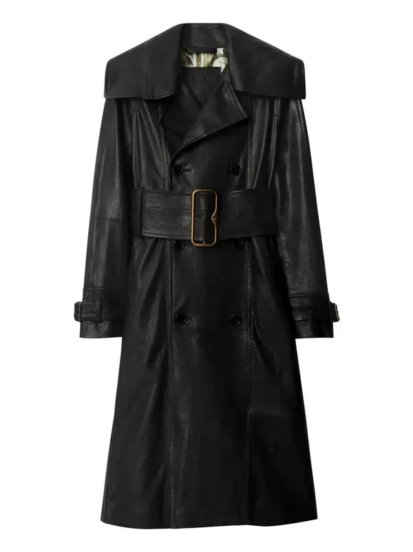 Burberry Leather Trench Coat - Black