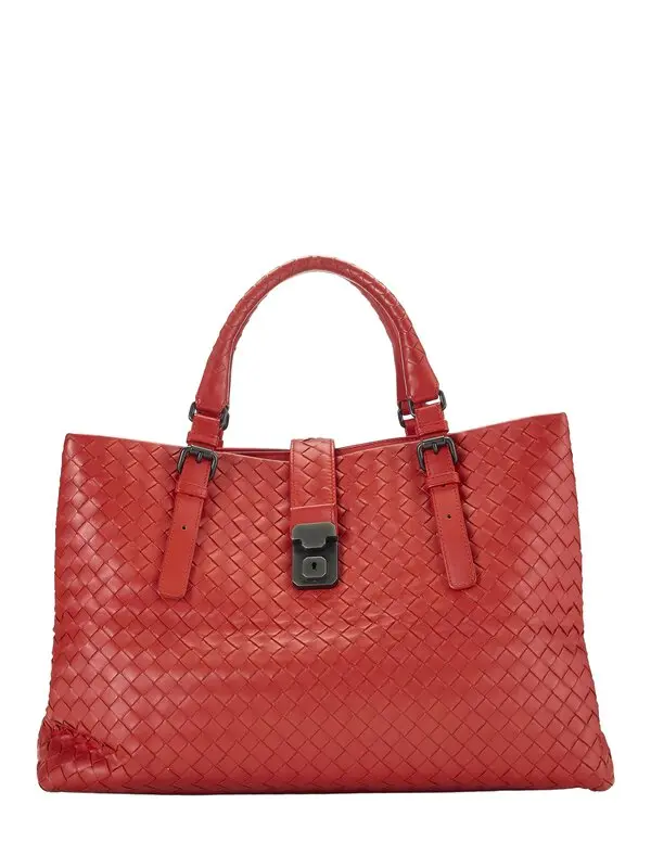 Bottega Veneta Intrecciato Roma Tote - Red