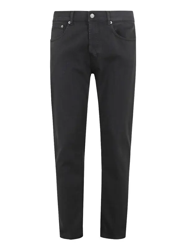 DONDUP Slim Fit Stretch Cotton Trousers - Black