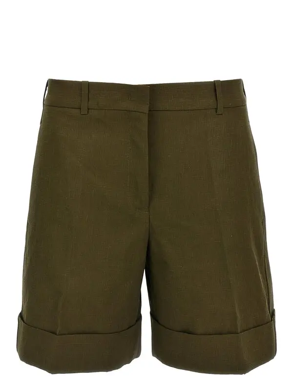 JIL SANDER Linen Bermuda Shorts - Green