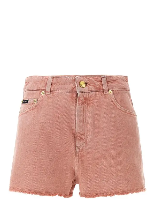 Dolce & Gabbana High-waisted Denim Shorts - Pink