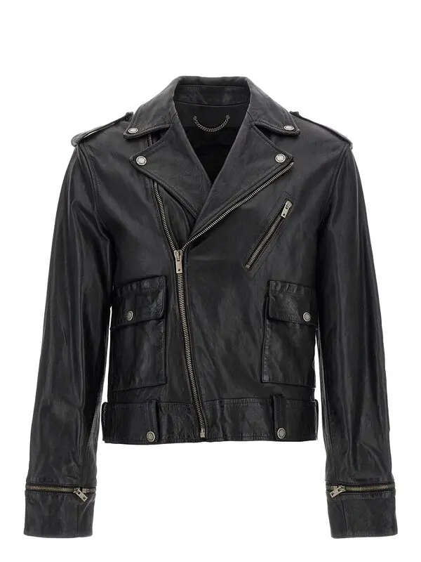 Golden Goose Nappa Leather 'norwood' Jacket - Black