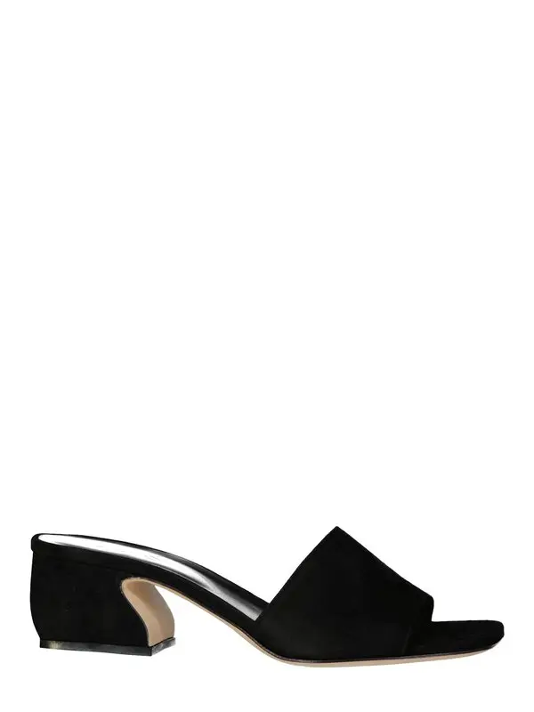 SERGIO ROSSI Leather Sandals - Black