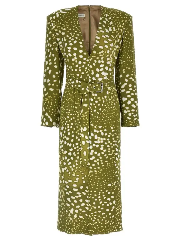 Dries Van Noten Dohana' Printed Viscose Dress - Green