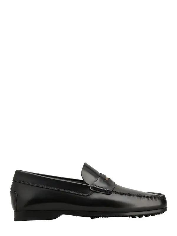TOD'S Leather Penny Loafers - Black