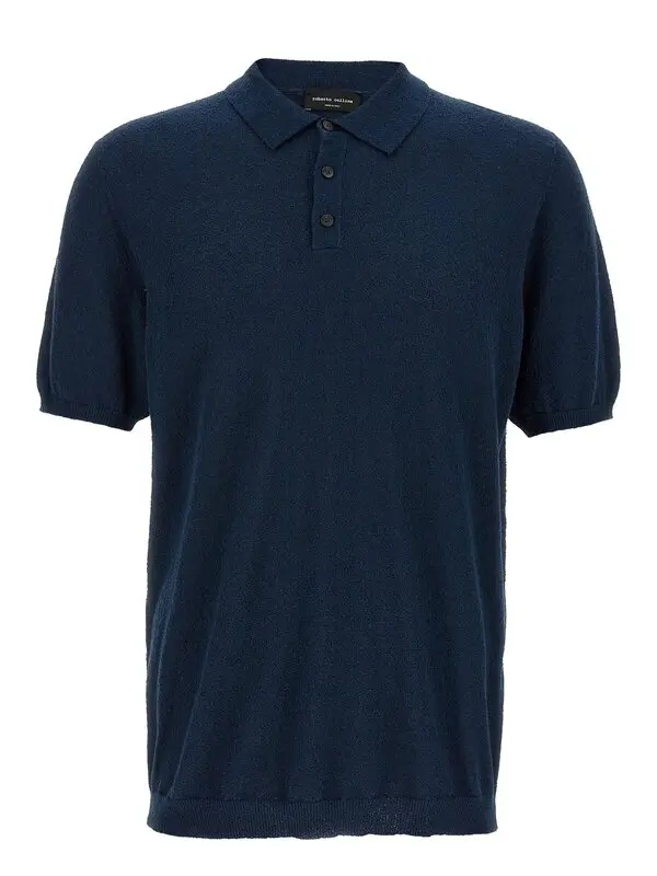 ROBERTO COLLINA Spongy Cotton Polo Shirt - Blue