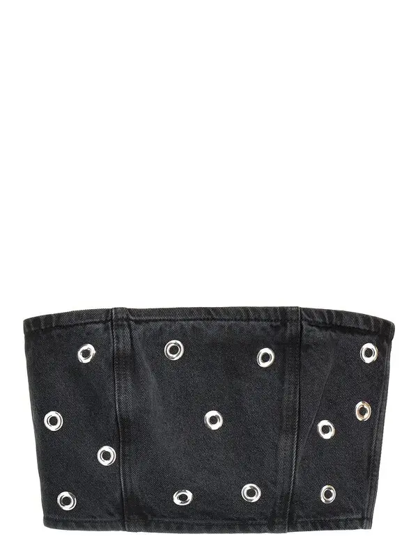 Remain Birger Christensen Studded Denim Top - Black
