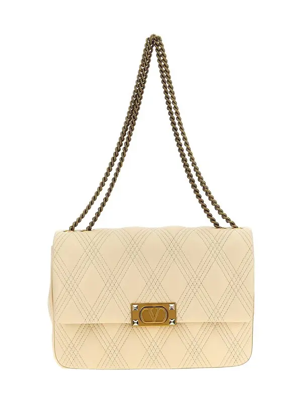 Valentino Garavani Quiltie 67' M Shoulder Bag - White