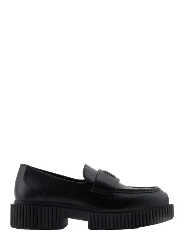 Armani Exchange Leather Loafers - Black