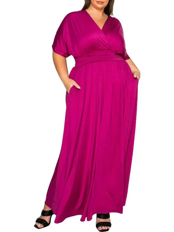 L I V D Raffi Maxi Dress - Magenta