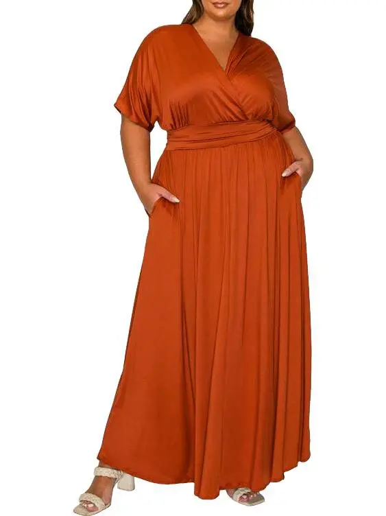 L I V D Raffi Maxi Dress - Rust