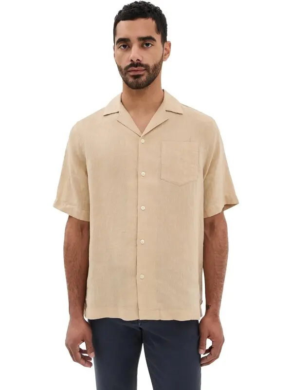 Frescobol Carioca Angelo Linen Shirt - Sand Dune