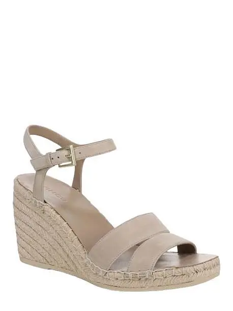 Vince Gwen Ankle Strap Espadrille Platform Wedge Sandal - Taupe Suede