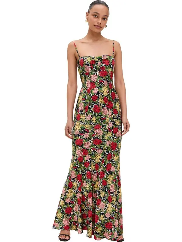 Saloni Renee Floral-print Maxi Dress - Lantana Noir