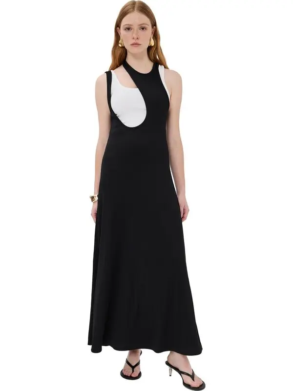 Christopher Esber Swept Gemini Tank Dress - Black/ White