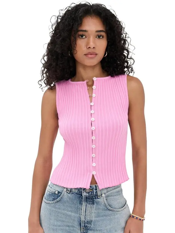 Free People Tilly Vest - Pink Frosting