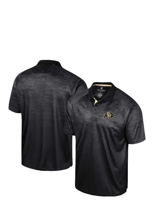 COLOSSEUM Colorado Buffaloes Honeycomb Raglan Polo - Black