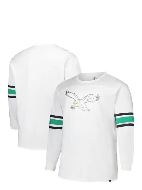 '47 Philadelphia Eagles Big & Tall Premier Brex Long Sleeve T-shirt - White