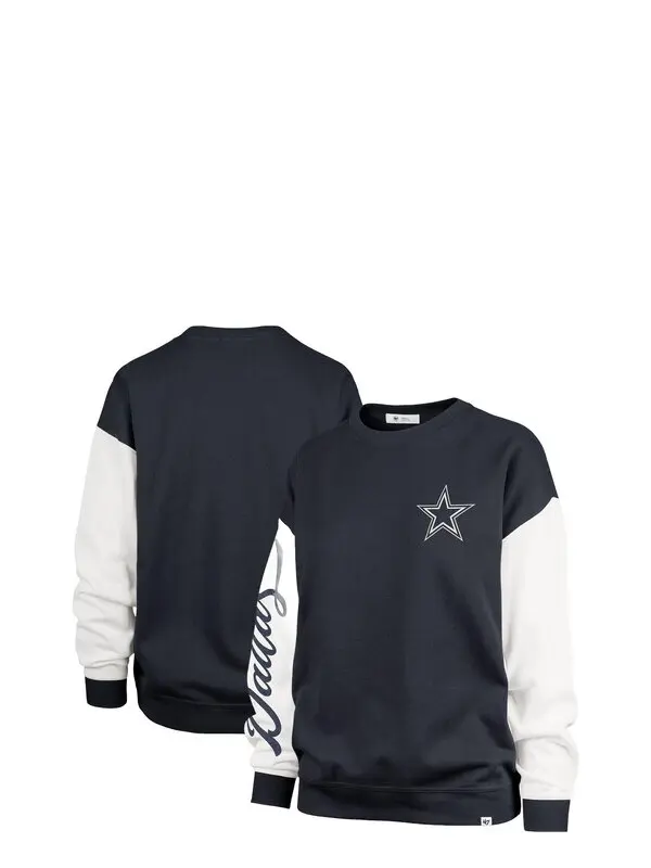 '47 Dallas Cowboys Double Header Rise Pullover Sweatshirt - Navy