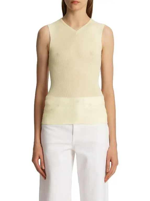 Khaite Renato Rib Sleeveless Sweater - Pollen