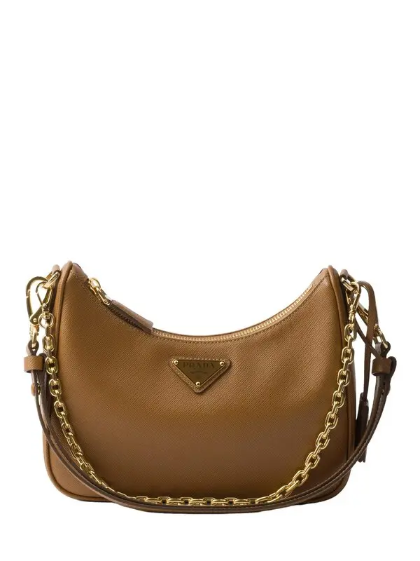 Prada Re-edition Mini Saffiano Leather Bag - Brown
