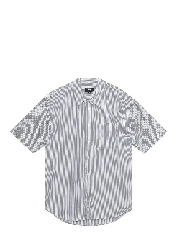 StÜssy 8 Ball Stripe Boxy Short-sleeve Shirt 'navy - Blue