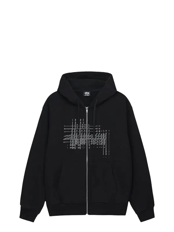 StÜssy Refracted Zip Hoodie - Black