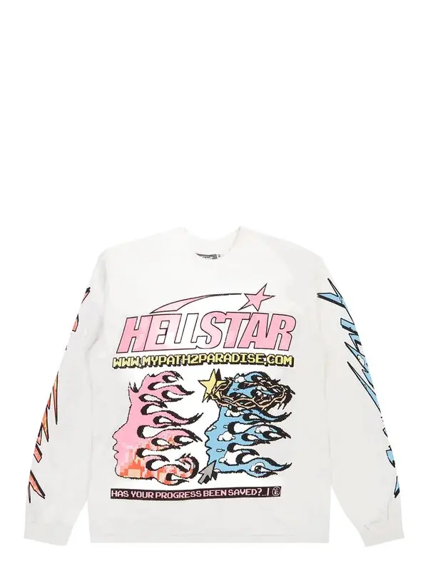 HELLSTAR Pixel Long-sleeve Tee - White