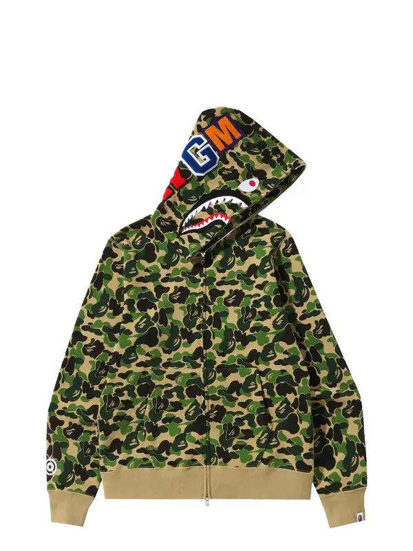 BAPE Abc Camo Shark Full Zip Hoodie - Green