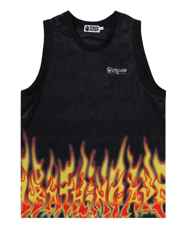 BAPE Flame Mesh Vest - Black