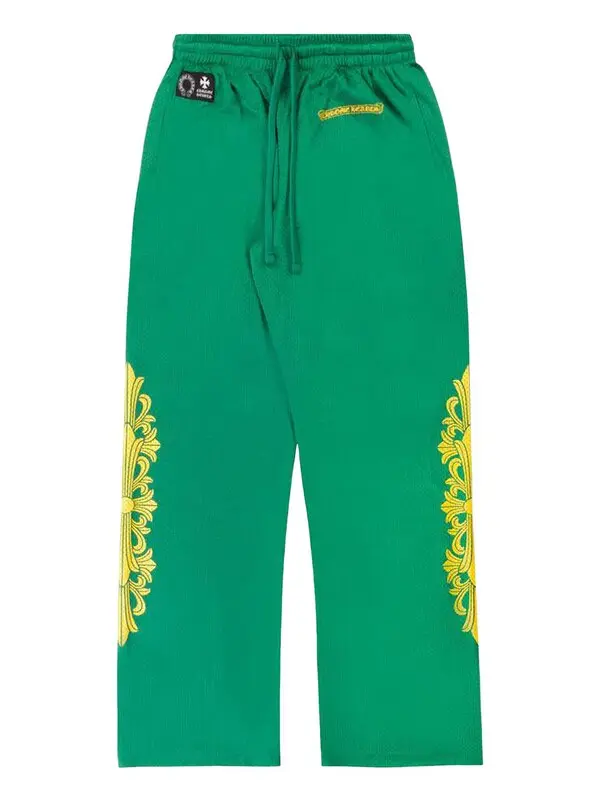 Chrome Hearts Floral Mesh Jersey Pants /gold - Green