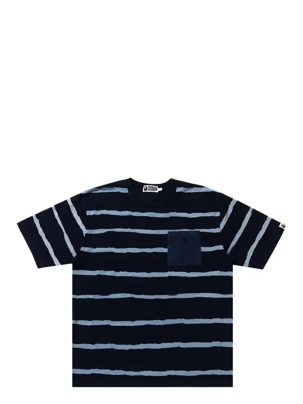 A BATHING APE Discharge Print Relaxed Fit Tee 'indigo - Blue