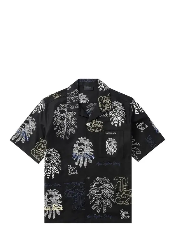 A BATHING APE Graphic Stitch Shirt - Black