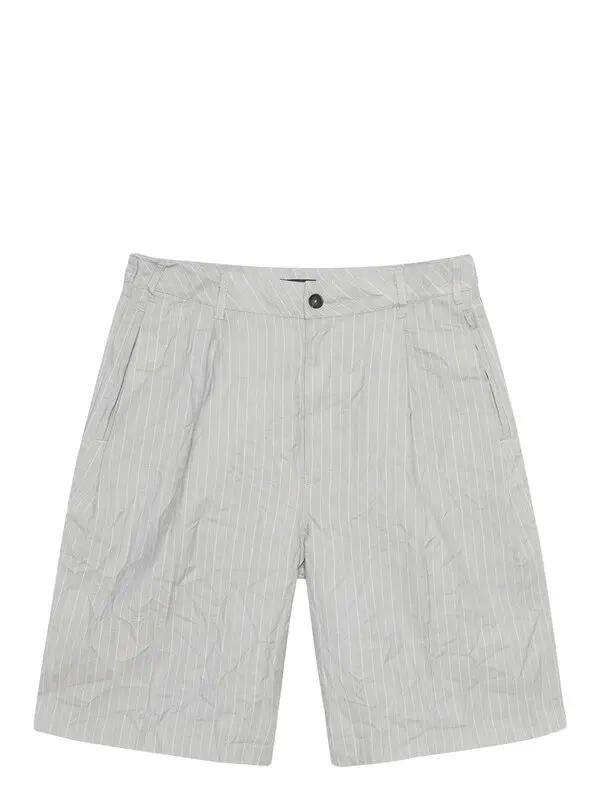 StÜssy Wrinkled Stripe Volume Pleated Short - Grey