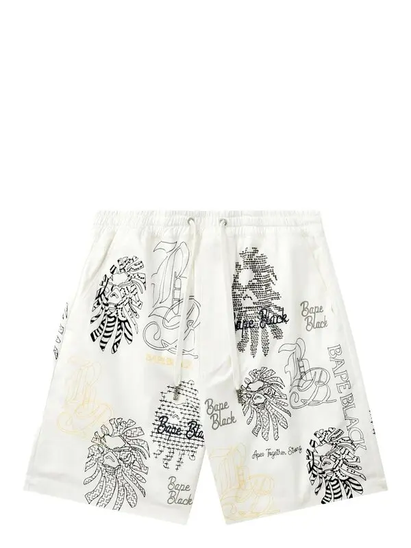 BAPE Graphic Stitch Shorts - White
