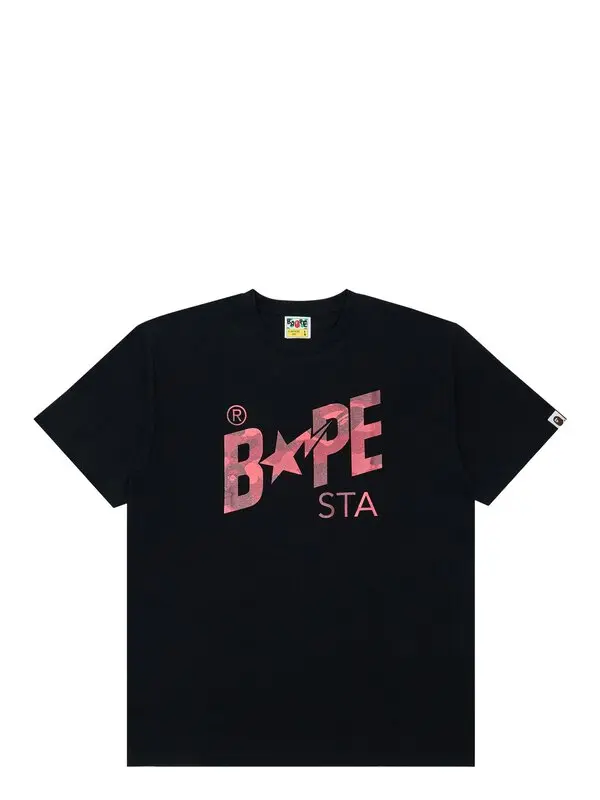 A BATHING APE Color Camo Sta Logo Tee - Black