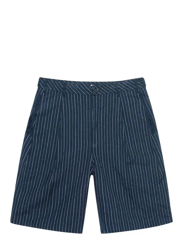 StÜssy Wrinkled Stripe Pleated Short - Blue
