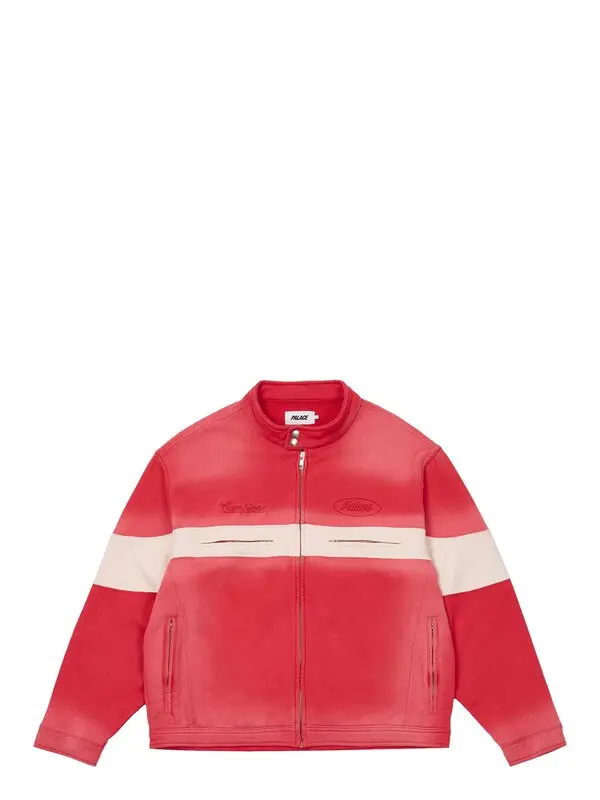 PALACE Washed Moto Jacket - Red