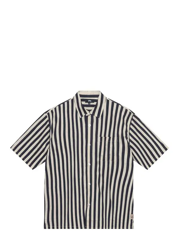 StÜssy Striped Boxy Flat Hem Shirt - Multicolor
