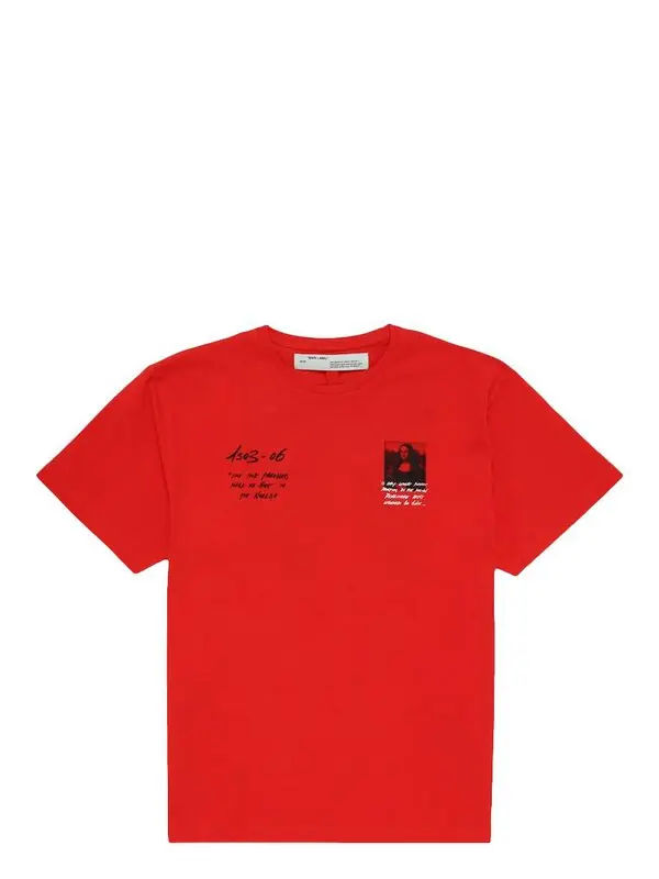 Off-White Oversized Monalisa Graphic Print T-shirt - Red