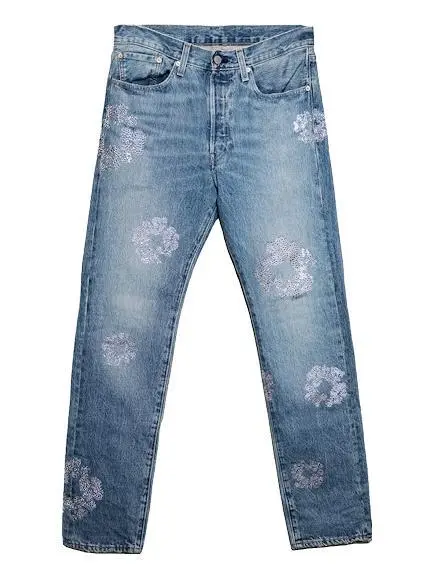 DENIM TEARS Bust Down Tears 501 Jeans - Light Wash