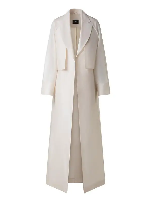 Akris Zendaya Panama Silk Organza Coat With Detachable Bolero - Sand