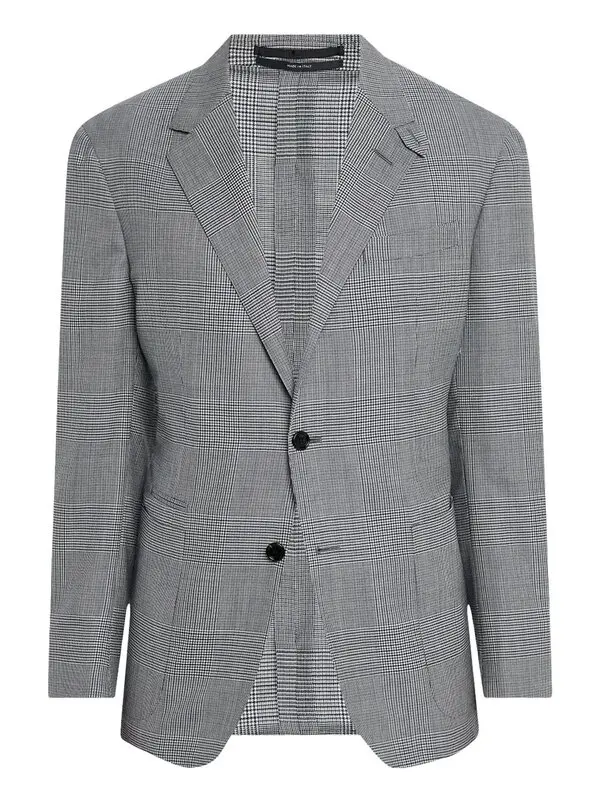 Dunhill Merino Wool Glen Plaid Cavendish Sport Coat - Black/blue