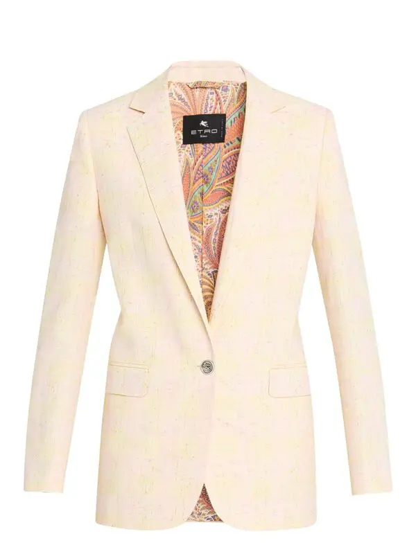 Etro Iridescent Tweed Jacket - Multicol On Beige Ba